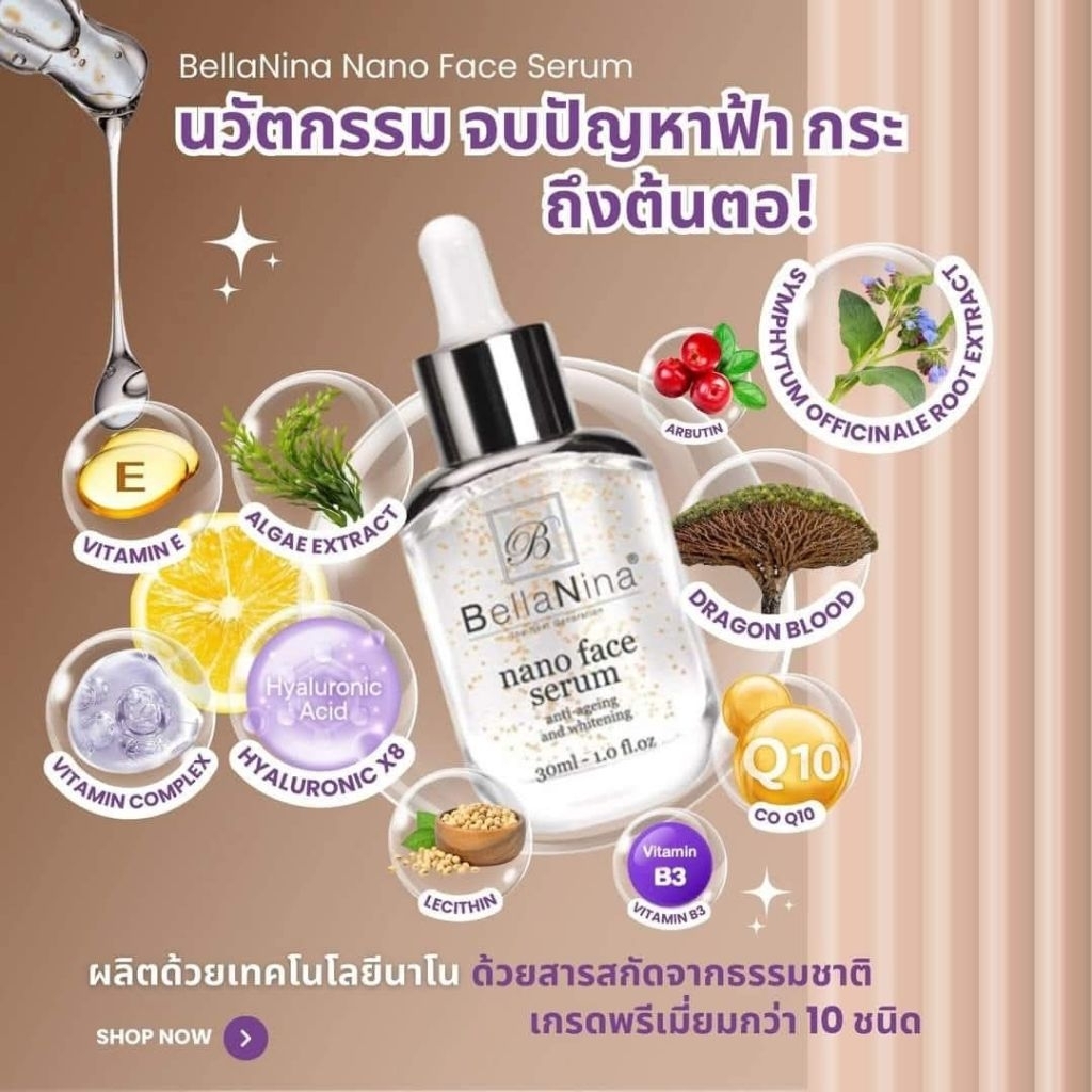 Bella Nina Nano Facial Serum 1 Bottle 30 ml. | Shopee Singapore