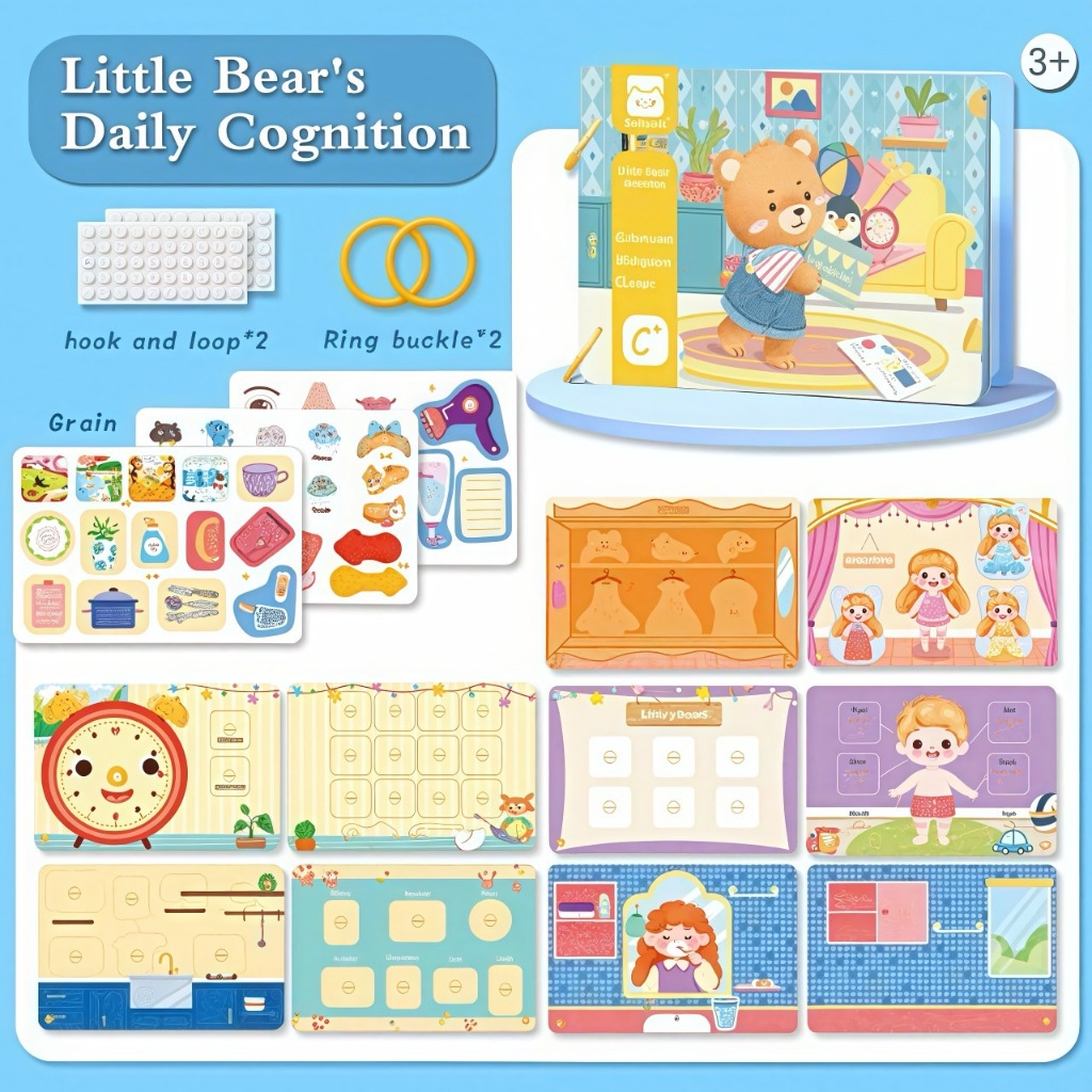 Busy Book Little Bear Learn Daily Life | Discipline Training Activity ...