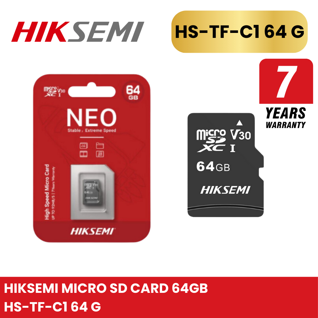 HIKSEMI Micro Sd Card Model HS-TF-C1 64G Capacity 64 GB Compatible With All WIFI Cameras 7 Year ...