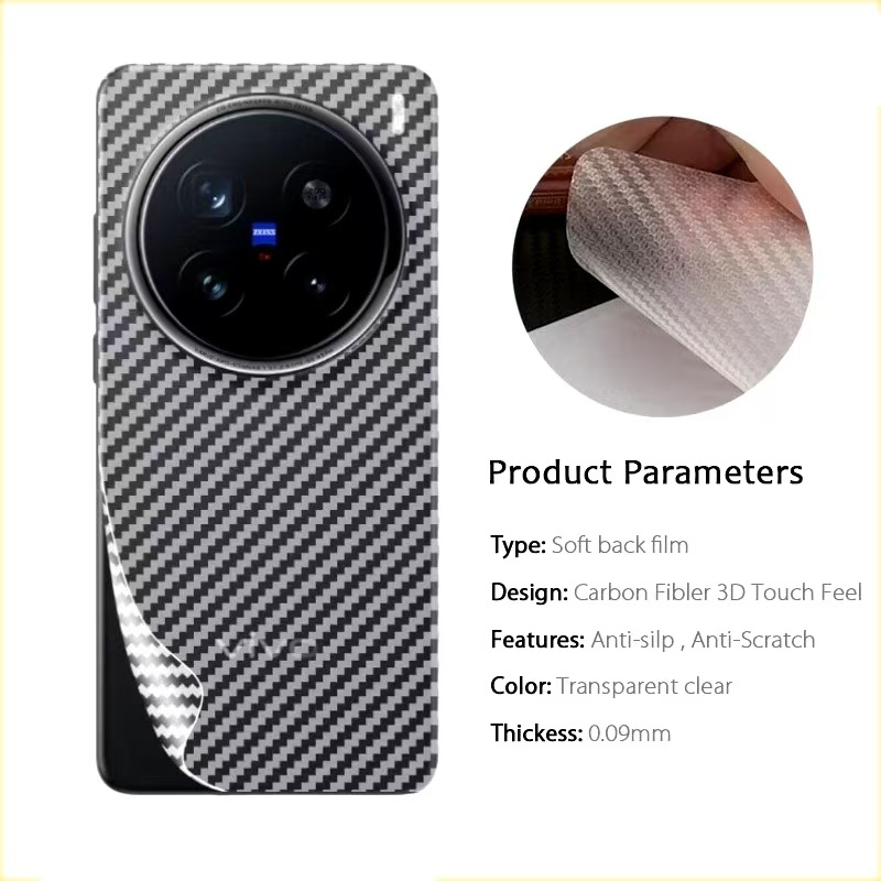 Vivo X200 Ultra 5G/X200pro Model Back Film Kevlar Pattern X200/X200 Pro ...