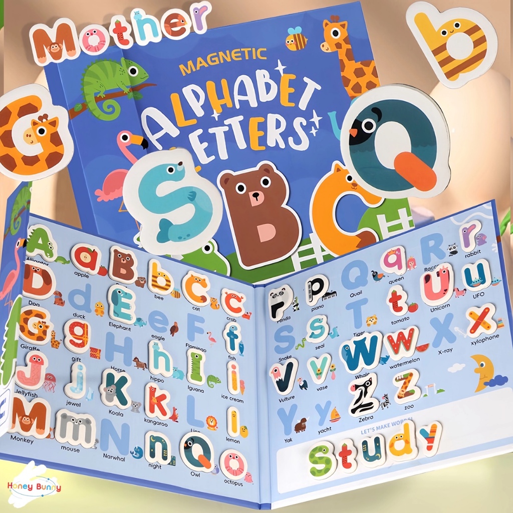 Honey Bunny 26 Letters Vocabulary english Magnetic Sheet alphabet abc ...