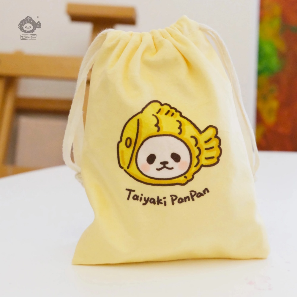 Planet Bear Drawstring Bag Cloth Taiyaki Panda PanPan Pattern art toy ...