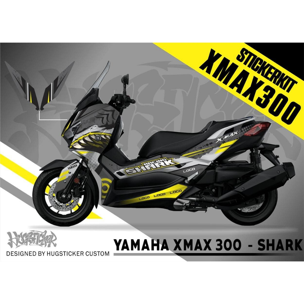 Hugsticker Car Styling Stickers XMAX 300 Shark Design (Shark) | Shopee ...