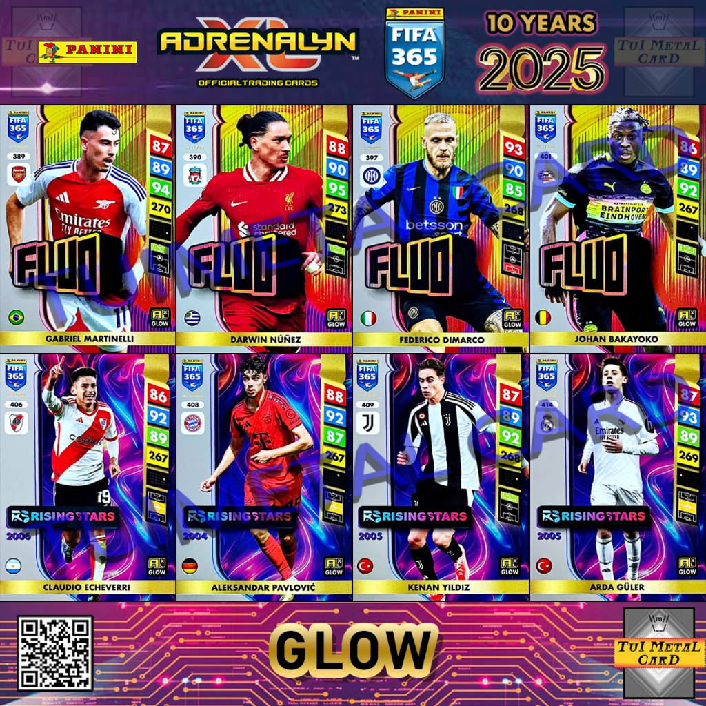 PANINI FIFA 365 ADRENALYN XL 2025: GLOW: FLUO RISING STAR Football ...
