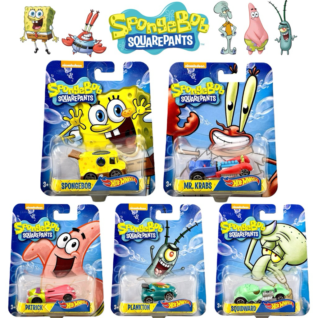 Hotwheels CHARACTER CARS | SpongeBob SquarePants Steel Car Scale 1:64 ...