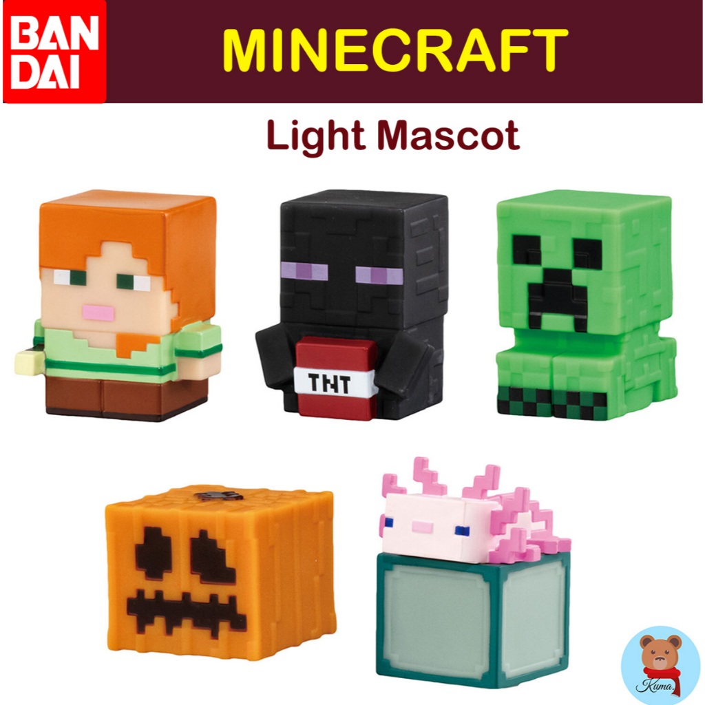 MINECRAFT Light Mascot Bandai Gashapon Mycaf Model Small Mini Figures ...