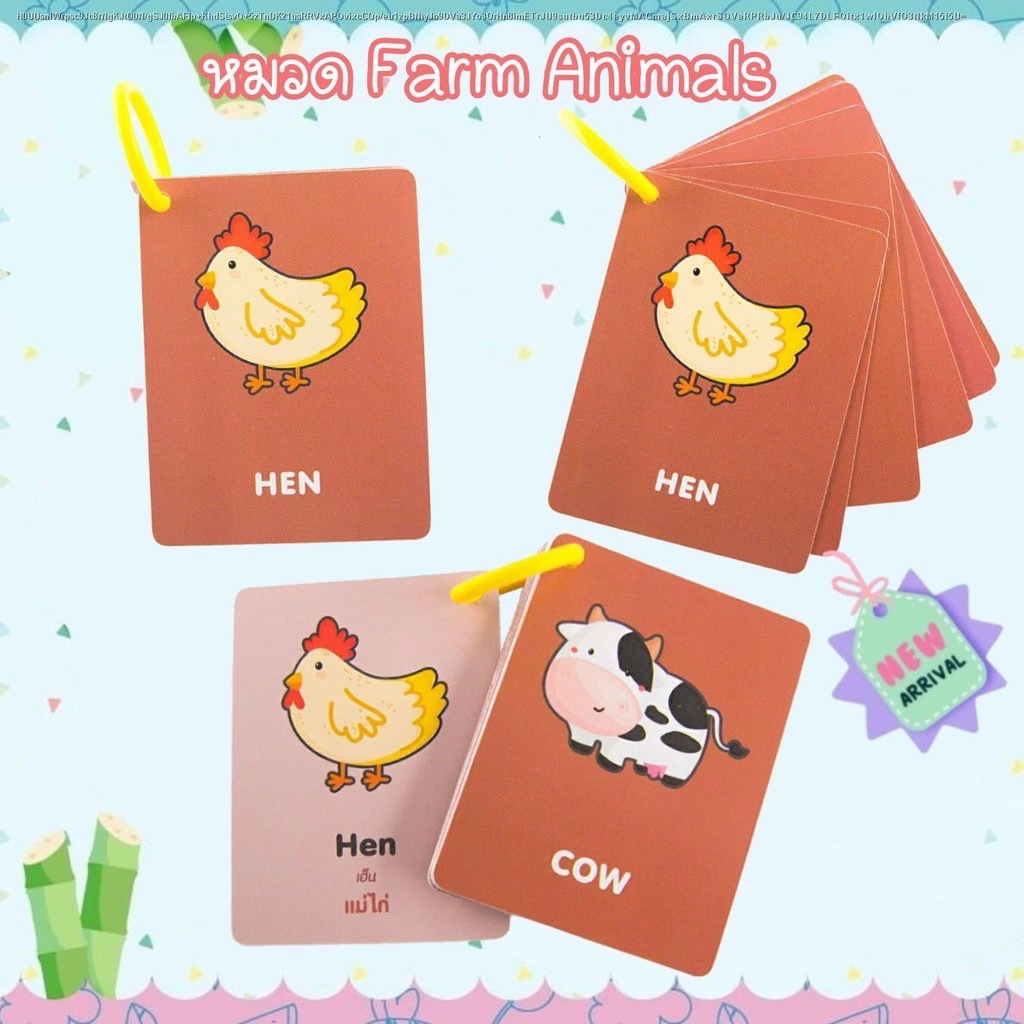 Mini Flash Card FlashCard Picture Farm Animals | Shopee Singapore