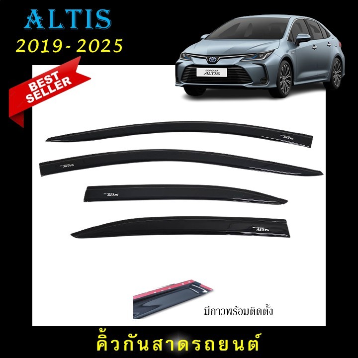 Real Acrylic Door Visor Cover White Screen Fits Toyota Altis 2019 2020 ...
