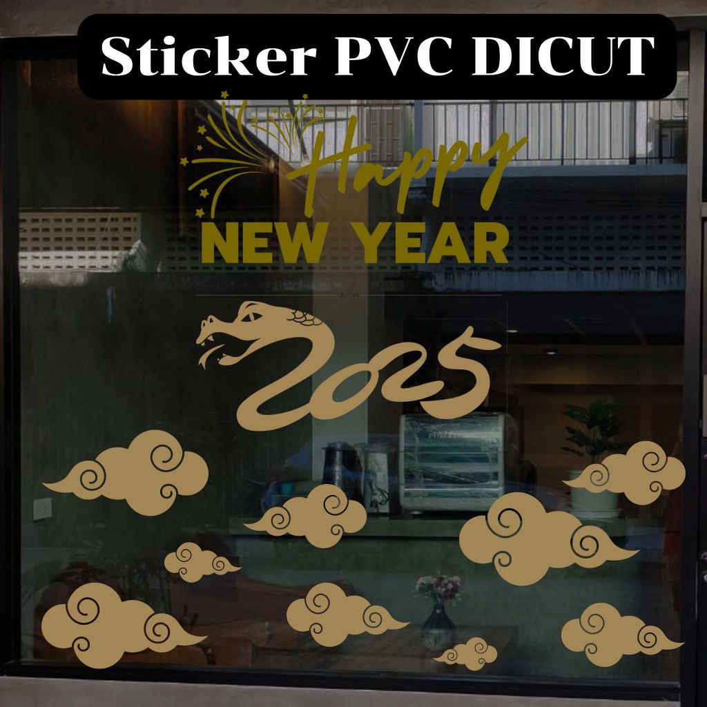 (599)Sticker dicut Golden Cloud Sticker 2025 Years Old Maseng Snake ...