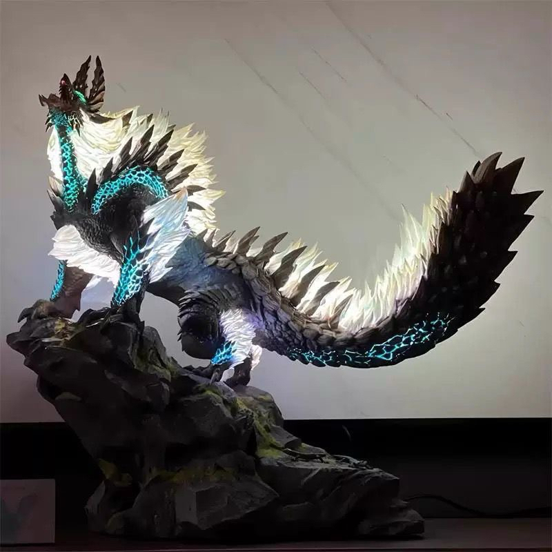 Monster Hunter Zinogre Thunder Wolf PVC Figure Statue with LED 40cm ...