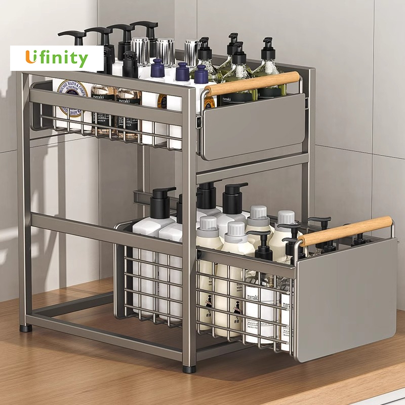 Lifinity[No Installation] Shelf Under The Sink Spice Condiment Rack ...