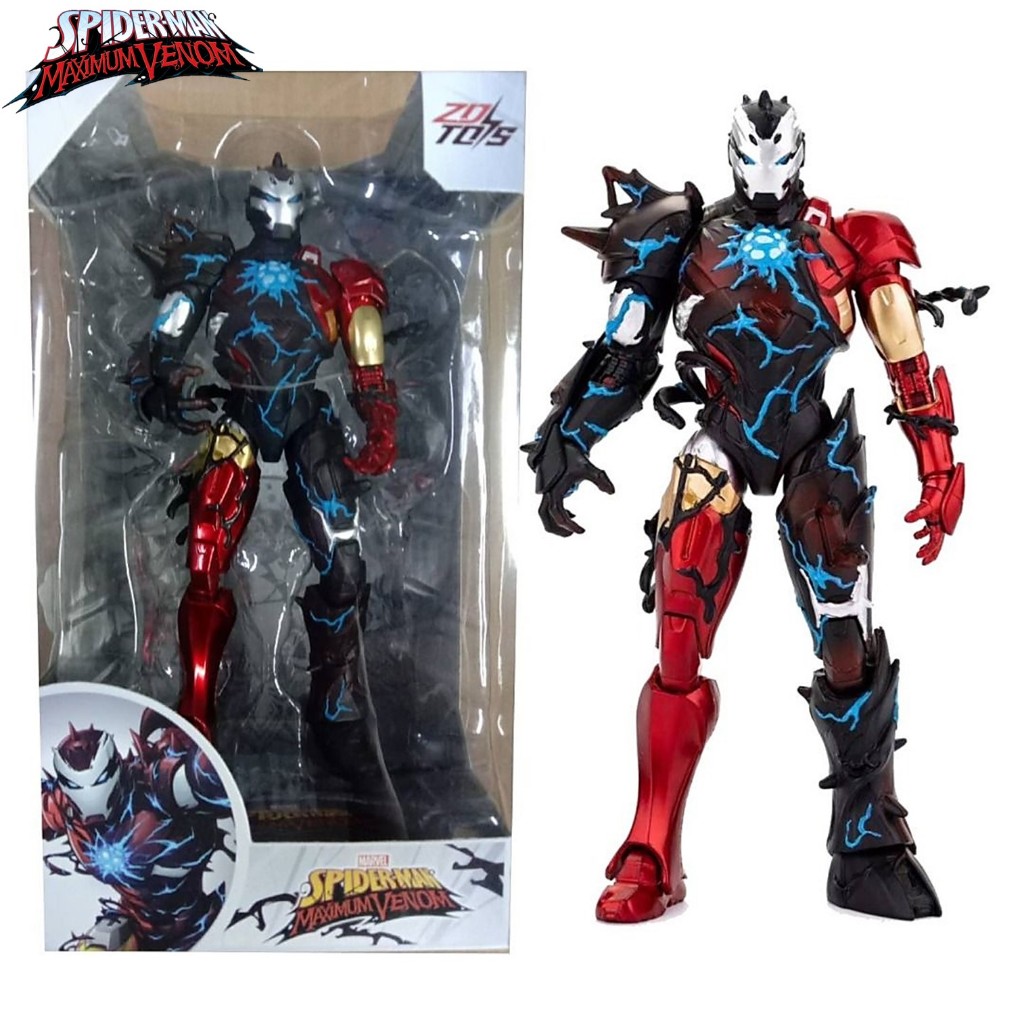ZD TOYS Marvel Spider-Man Maximum VENOM Classic Venomized Iron Man ...