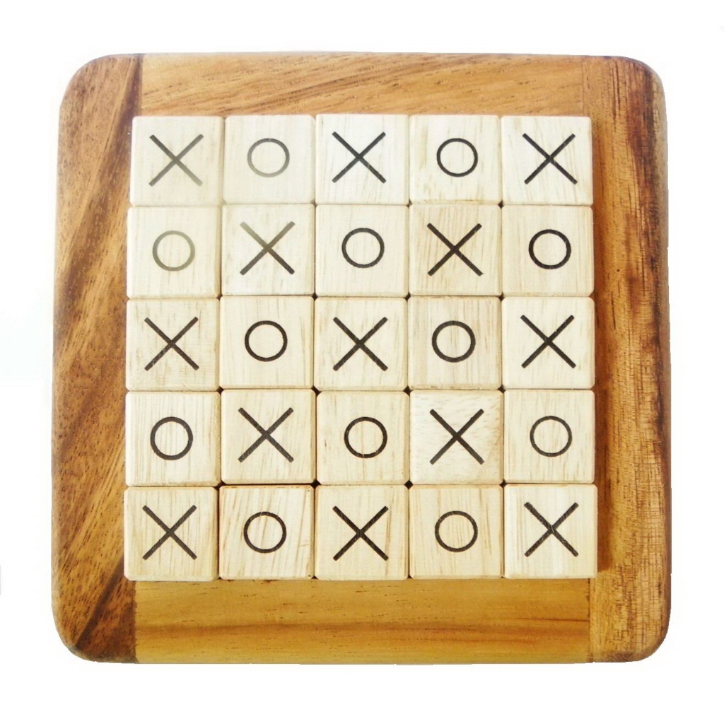 [Super Chess] Ox 5x5 Game Chamchuri Wooden (Tic-tac-toe) | Shopee Singapore