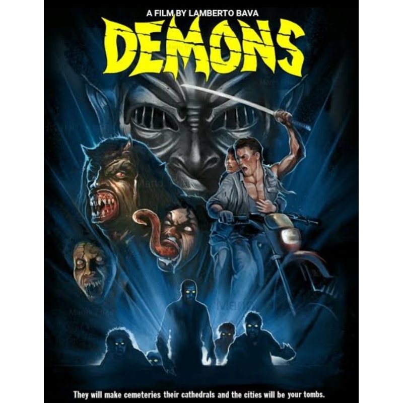 Blu-ray + DVD Cover + Screen Disc Demons (1985) Open Hell Eat People ...