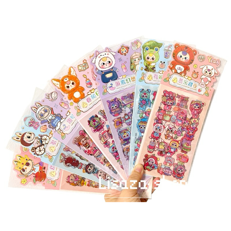 Transparent Stickers Cute Designs labubu baby three (1 Pack Contains 3 ...