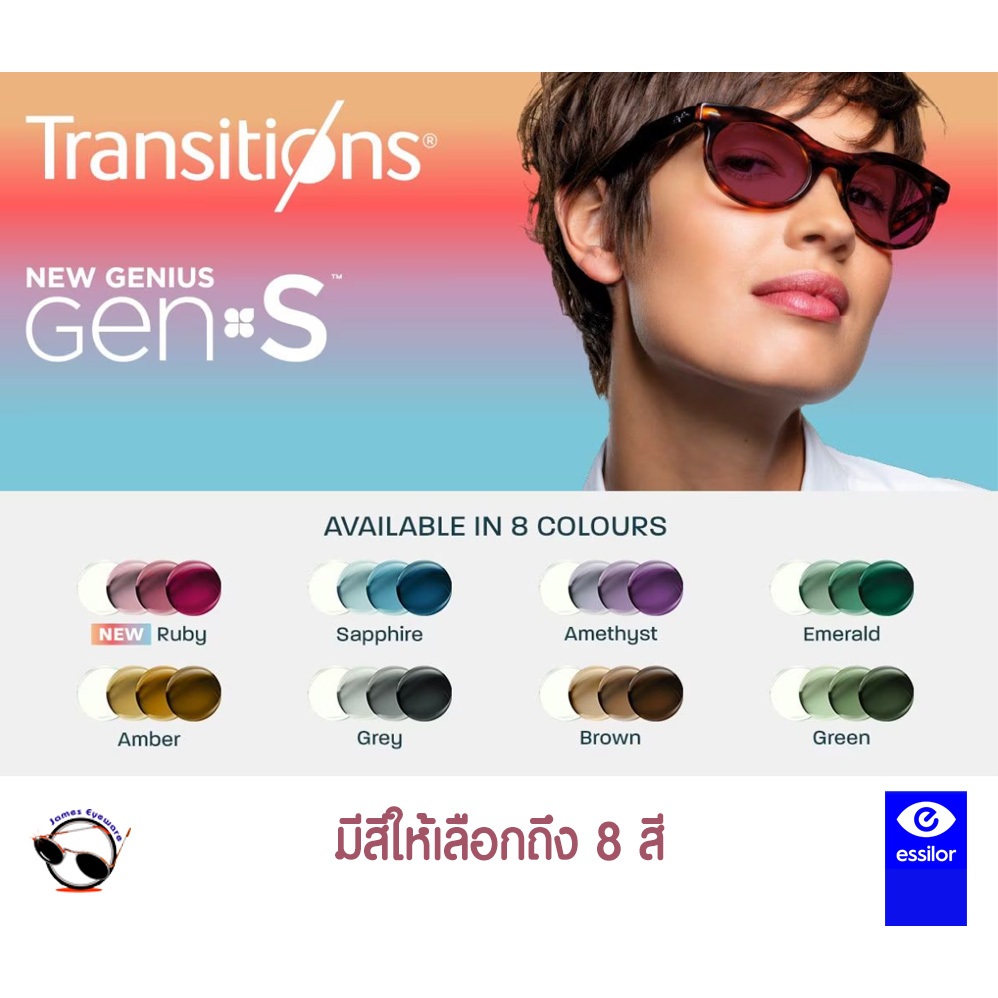 Essilor Transition GenS New2025 Color Changing Lens Withruby Super Fast ...