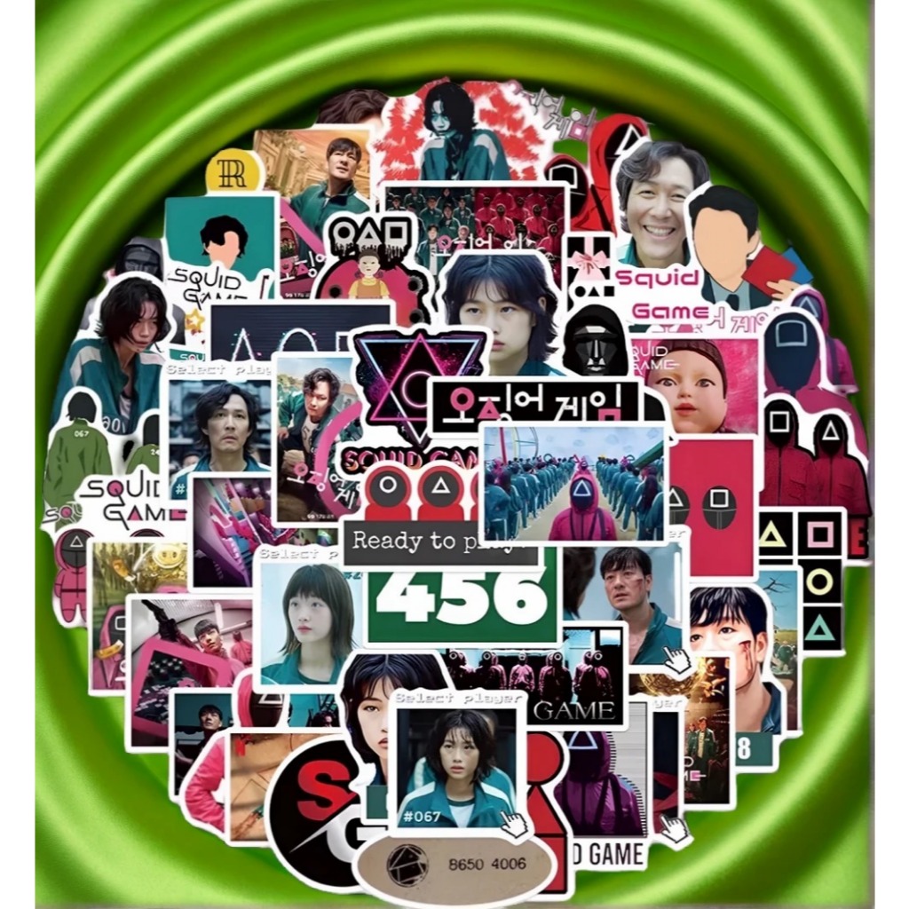 Send Fast Squid Game Sticker Set – Waterproof Graffiti Stickers (10 pcs ...