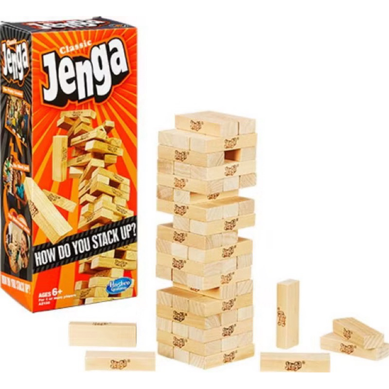 ️Jenga Building Collapse Game HASBRO Genuine Copyright Made Of Thick ...