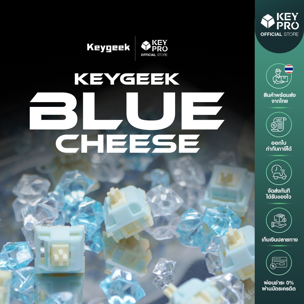 (Lubed 10 Pieces) Keygeek Blue Cheese V2 Linear Switch For Mechanical ...