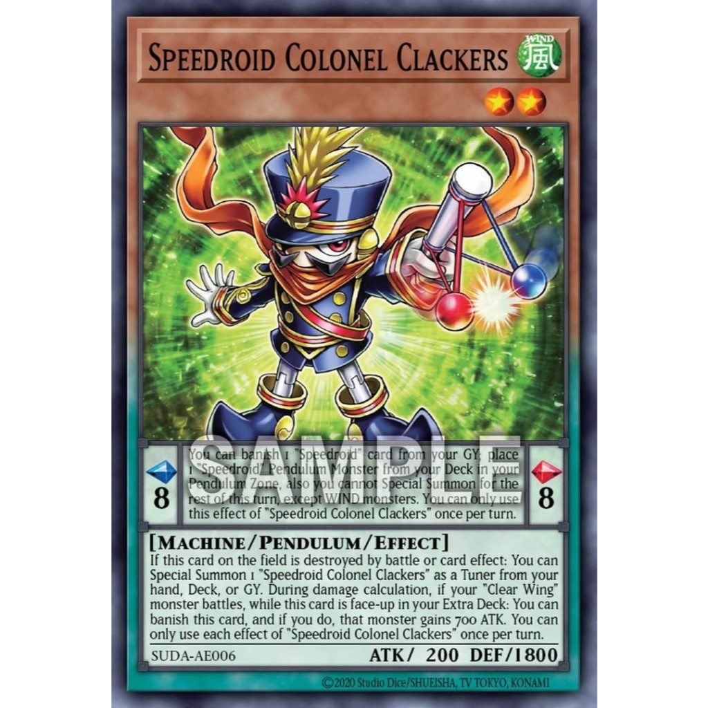 Yugioh Asia-Eng [SUDA-AE006] Speedroid Colonel Clackers (Common ...