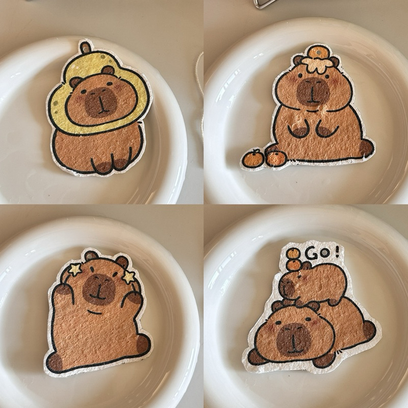 Capybara dishwashing sponge Capibara Bamboo Pulp Decompression ...
