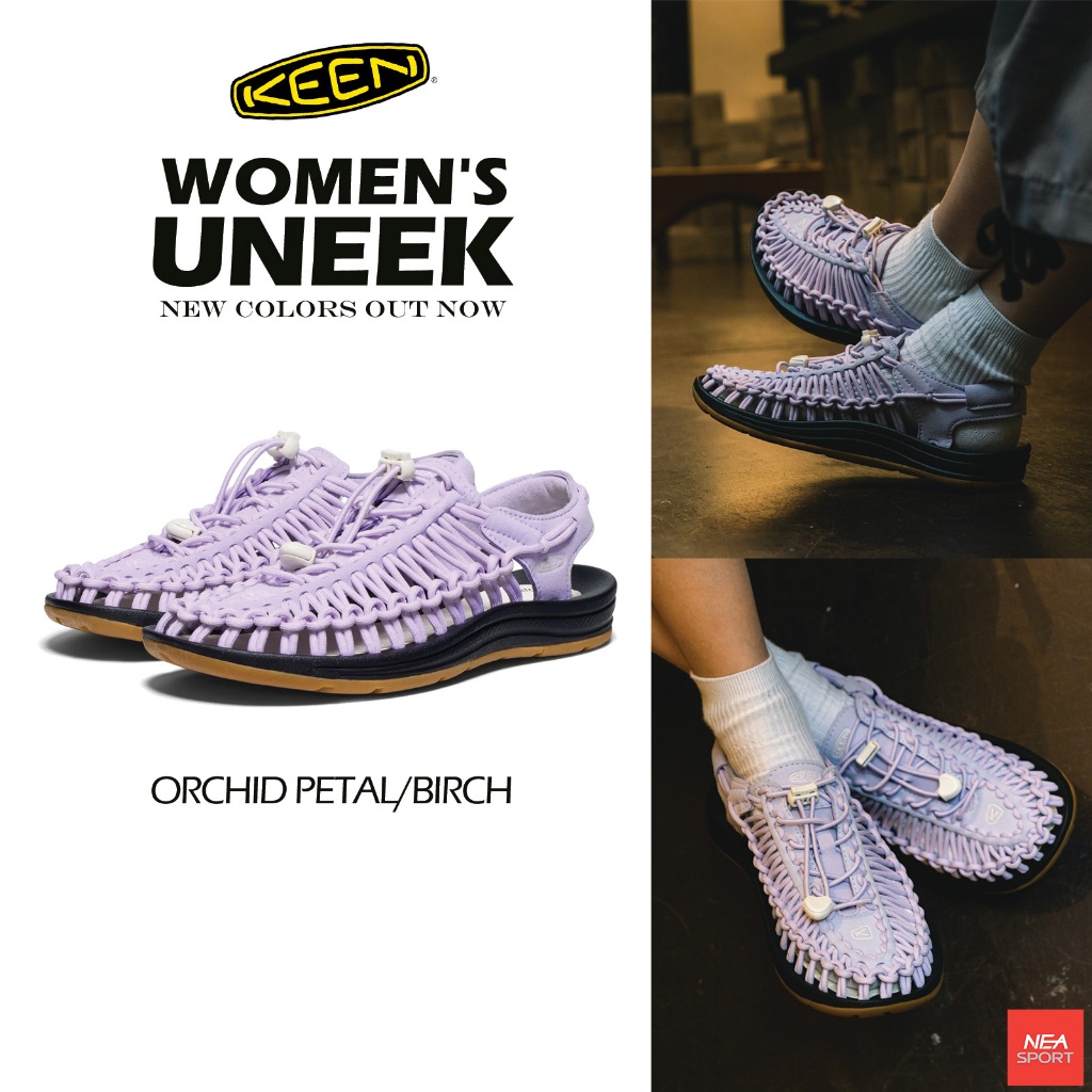 KEEN Women's UNEEK-ORCHID PETAL/BIRCH Authentic Popular Models | Shopee ...