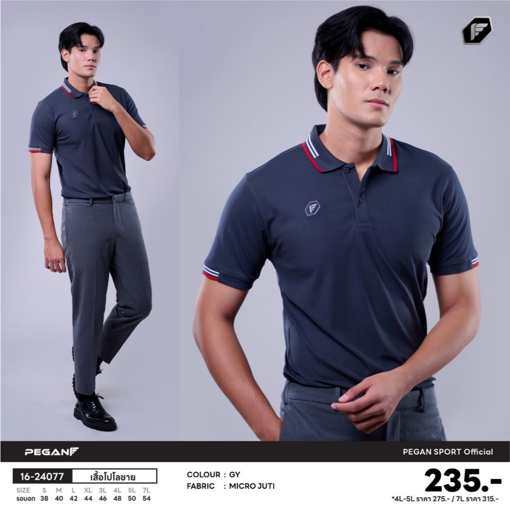 Polo Shirt Solid Color Men's PEGAN Brand Model 16-24077 Office Work And ...