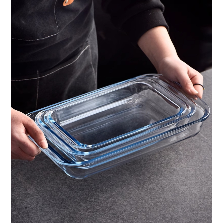 Baking Dish Tray Food Glass 4 Sizes Of Oven Can Be Microwaved. Enter ...