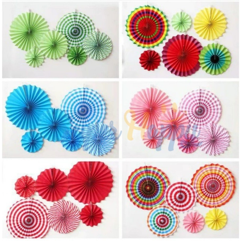 Paper Fan Kit (Set Of 6 Pieces 3 Sizes) Designer Backdrop For Party ...