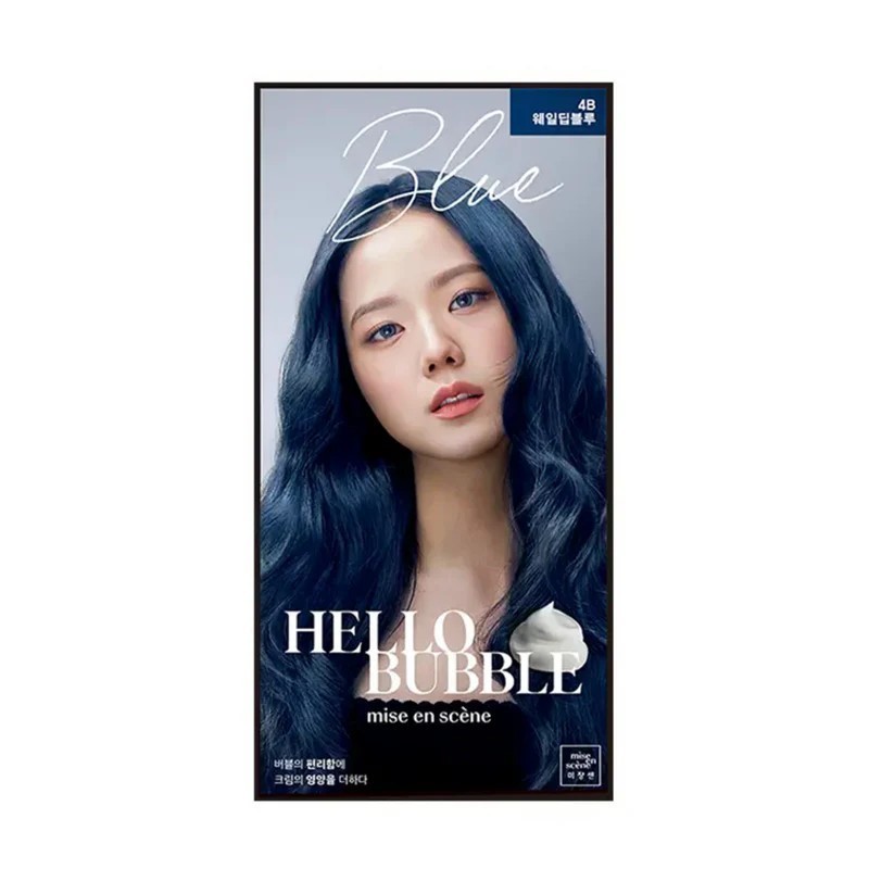 Mise En Scene X Blackpink Hello Bubble Foam Hair Color (4B Whale Deep Blue) | Shopee Singapore