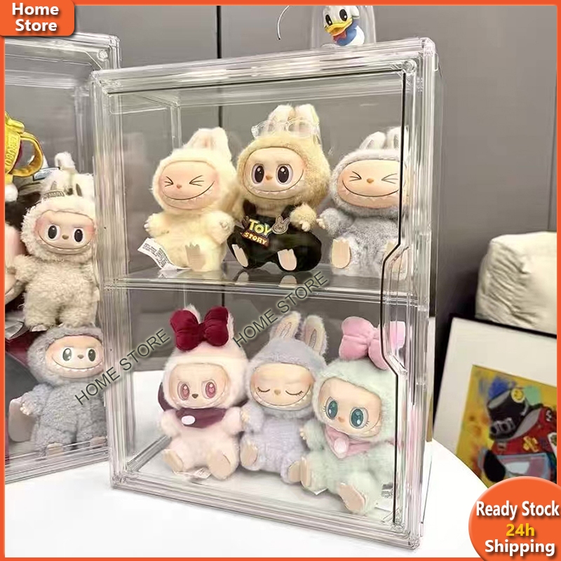 Figure Box labubu Model Display Cabinet baby three Wall Mounted ...