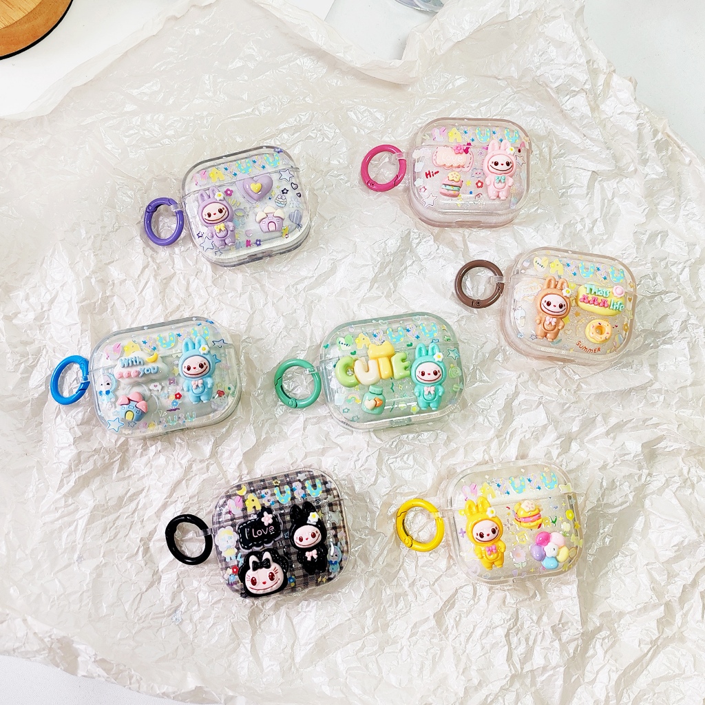 labubu Earphone Case 1/2/gen2 Airpods Cartoon Clear Bluetooth Wireless ...
