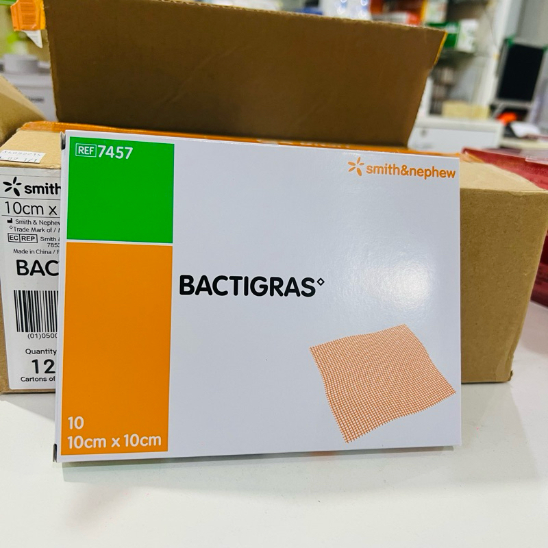 (Box Of 10 Pieces) BACTIGRAS Wound Net 10x10CM Paraffin Coated Prevents ...