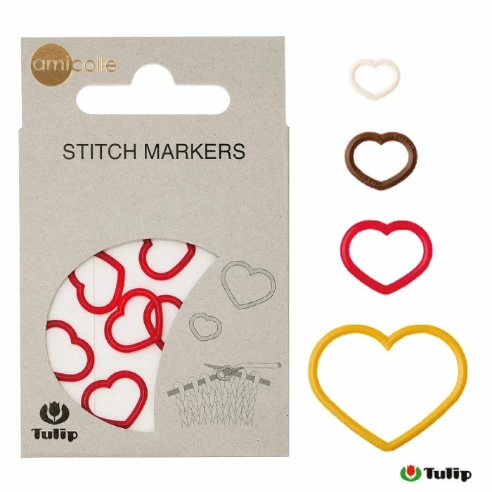 Tulip Stitch Markers Heart Shaped Symbol Loop For Bookmarks (7pcs/Pack ...