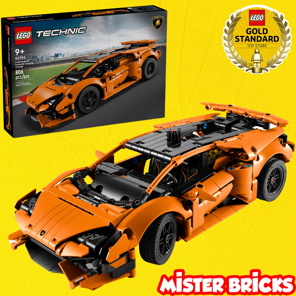 LEGO 42196 Lamborghini Huracán Tecnica Orange Rare Blocks 806 Pieces ...