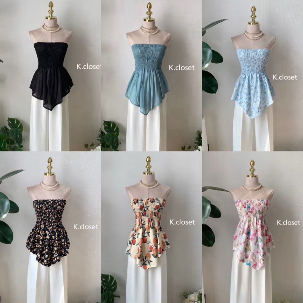 Men's Ruffled Tube Top Sea For Chubby Women Bust Up To 40 Fishtail Hem ...