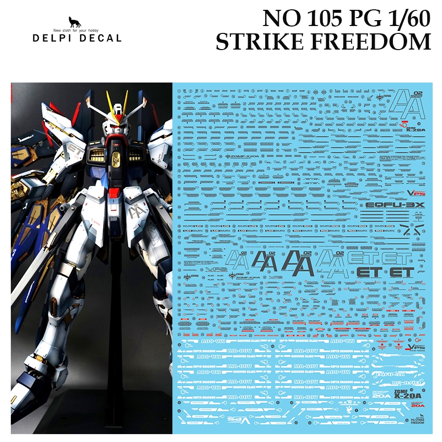 WATER DECAL [DELPI]105 PG 1/60 STRIKE FREEDOM GUNDAM SLIDE DECAL. | Shopee Singapore