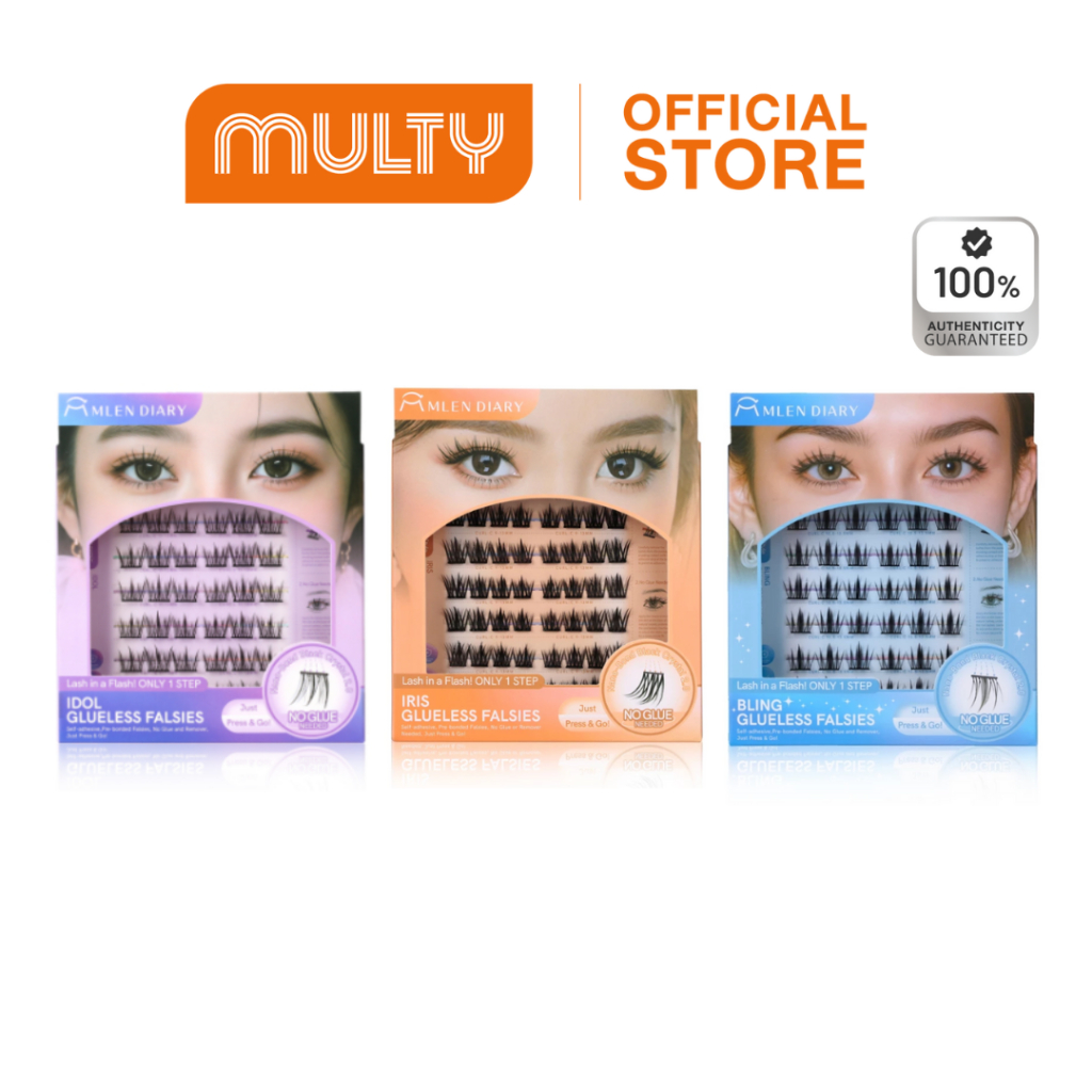 Mlen Diary Glueless Falsies 7 rows Self-Adhesive Eyelashes | Shopee ...