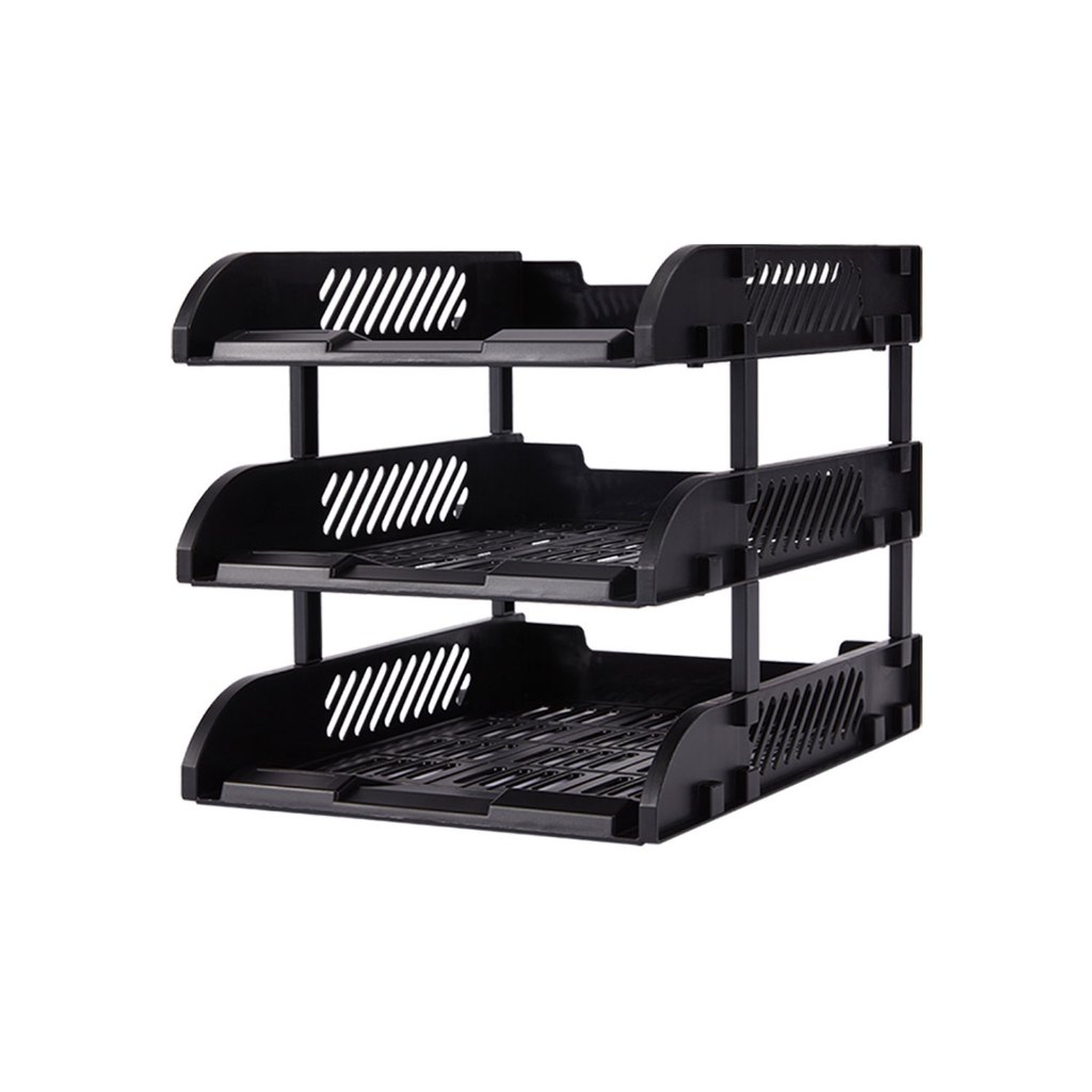 Bantex Document Storage Rack 2-Tier 3-Tier Hard Plastic A4 Tray ...