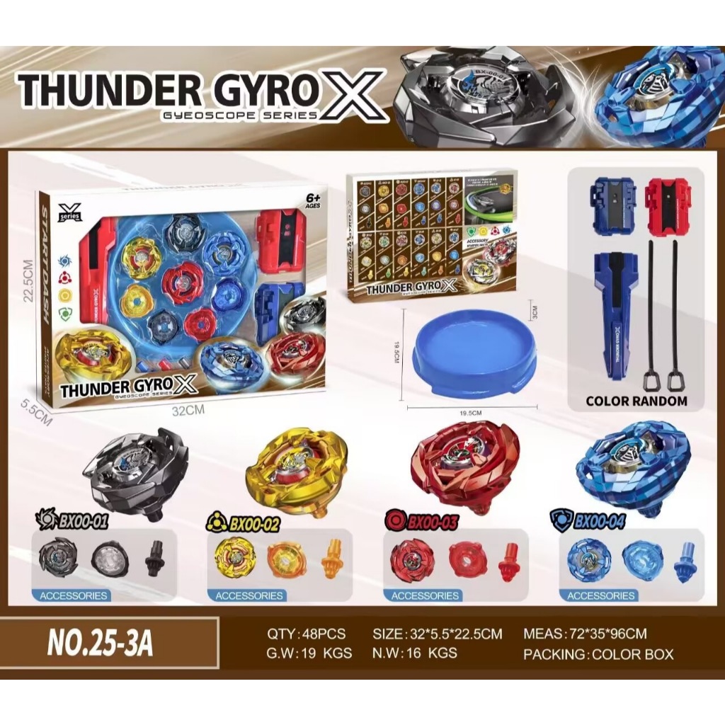 THUNDER GYRO X beyblade Complete Set Stadium Grip Racing Field X Hard Plastik Big. | Shopee ...
