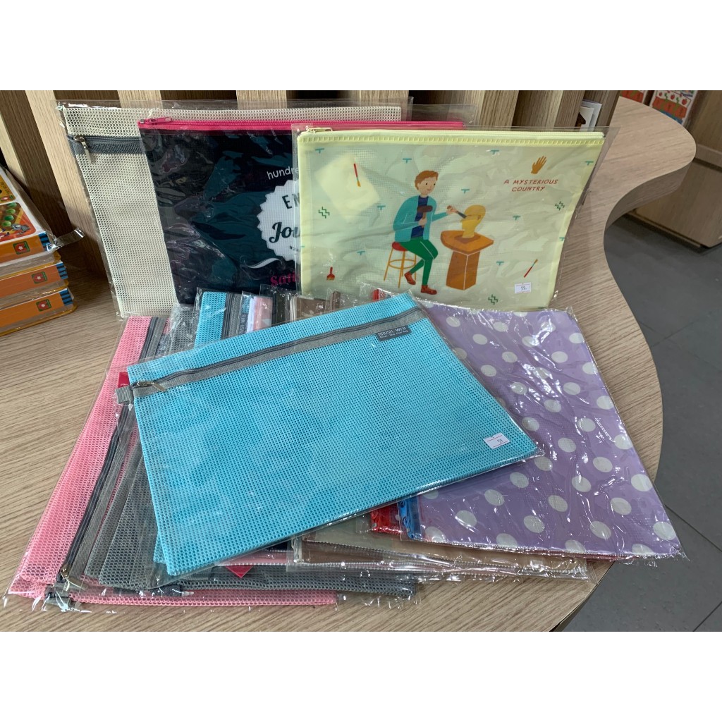 HPC Plastic Bag With Zipper Document Envelope A4 Size Clear Mesh For ...