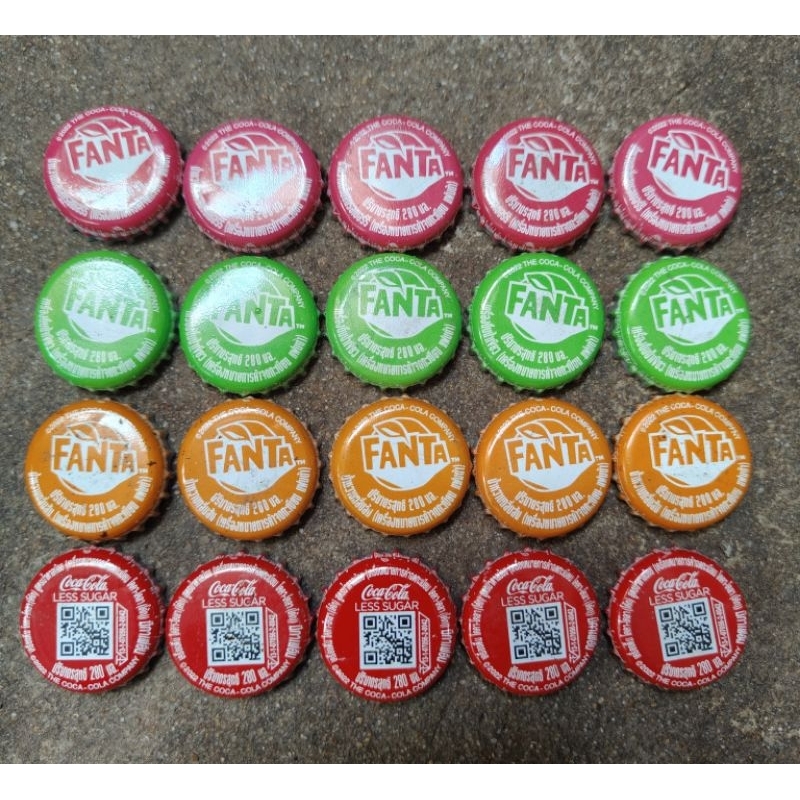 Used Cap Soft Drink Fanta Coca Cola Drinking Water Etc. Artificial Use ...