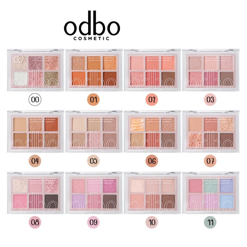 ODBO SIGNATURE EYESHADOW PALETTE Od276 6 Colours Pigmented Long Lasting | Shopee Singapore