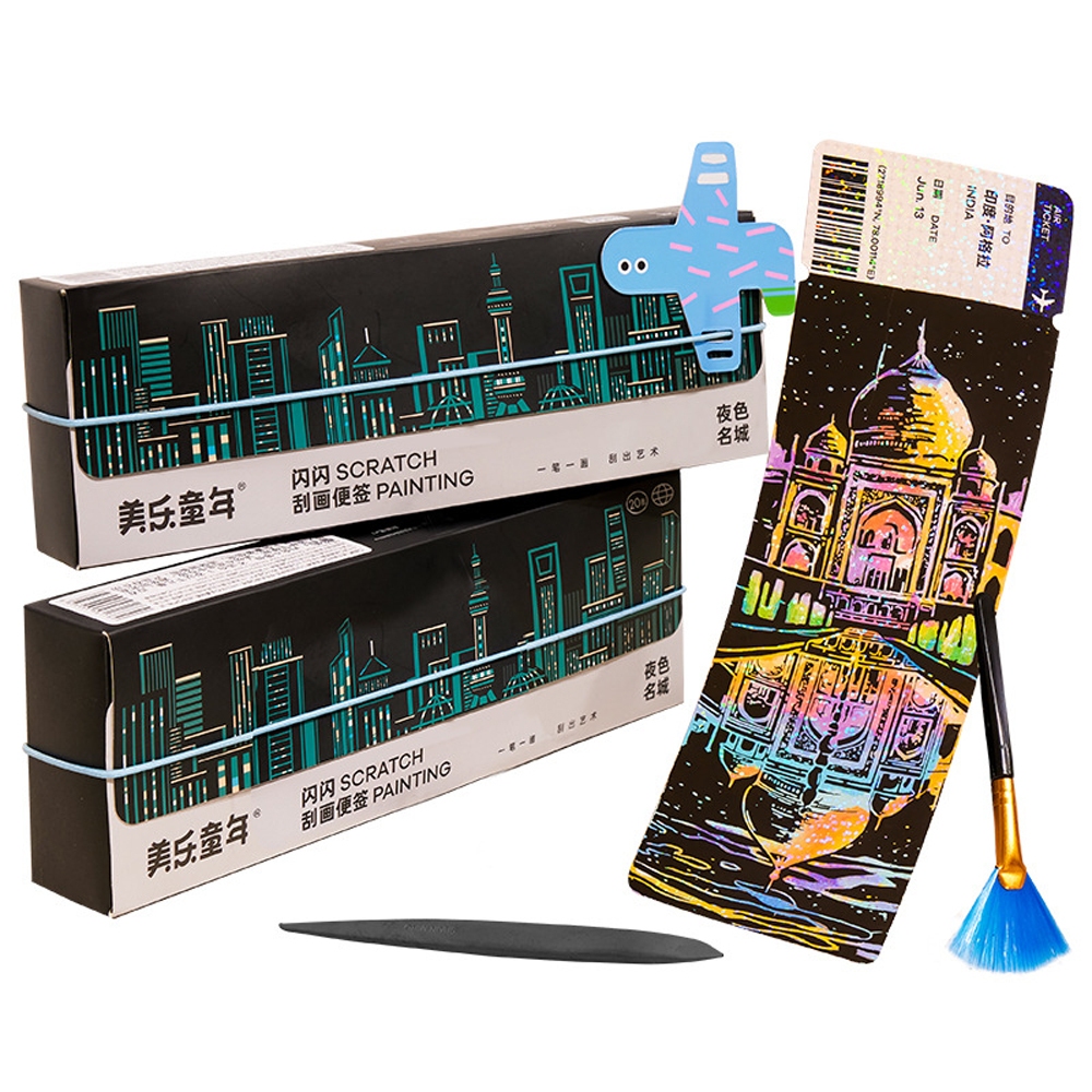 Booking scratch off note Bookmark Ticket Set world city graffiti art ...