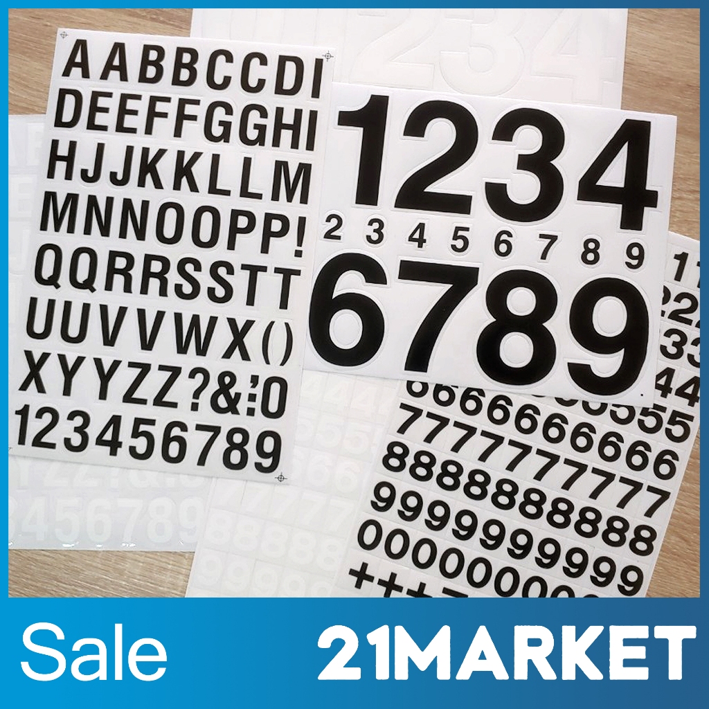 Stickers Letters English Numbers Die Cut Clear Border ABC Dicut Sticker ...