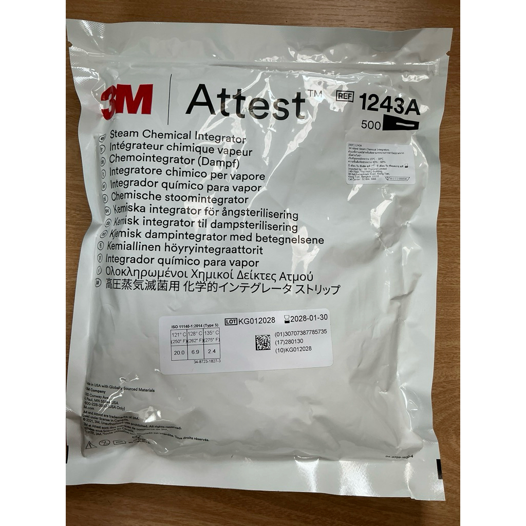 3M Attest Steam Chemical Integrators 1243A Sterile Monitoring Pad ...