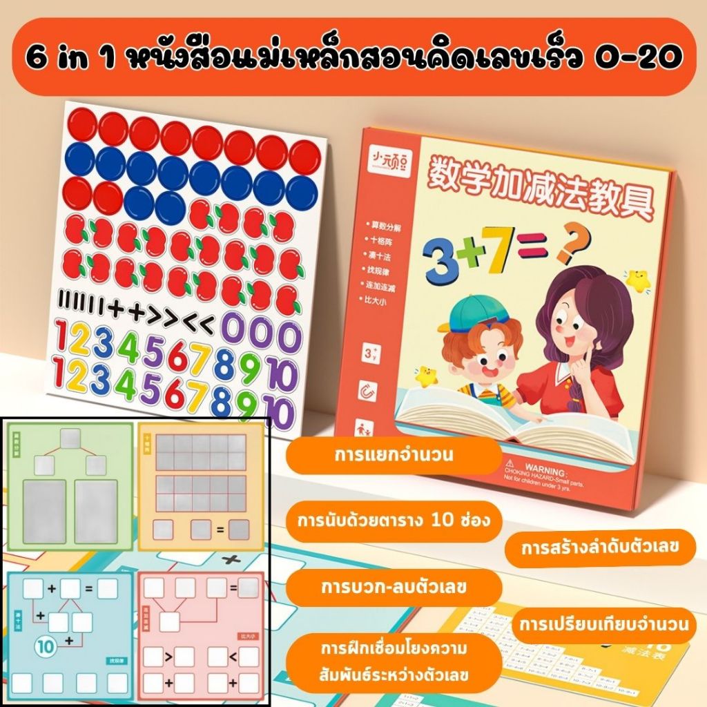magnetic book Teaching Fast Numbers 6 in 1 Thinking Training Calculate ...