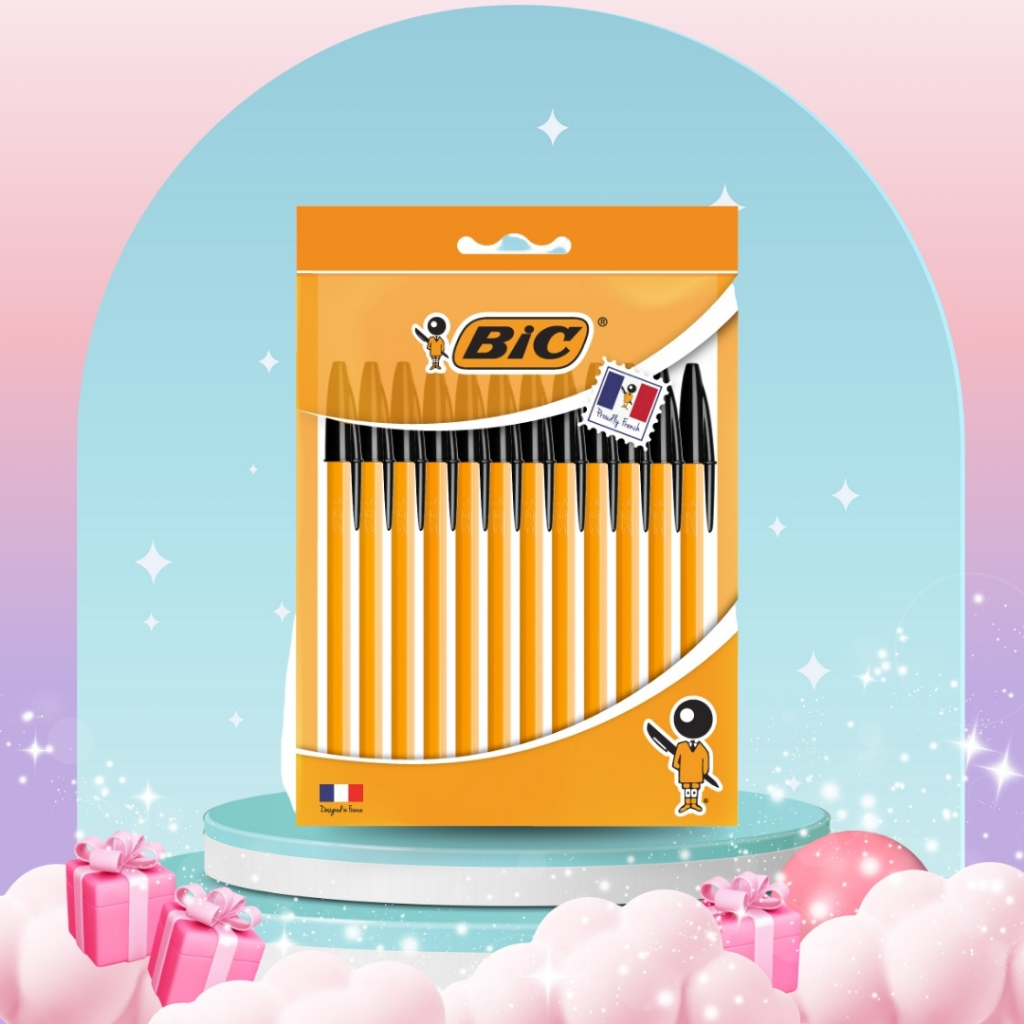 [Official Store] BIC Big Orange Pen Handle Ballpoint Black Ink Nib 0.7 ...