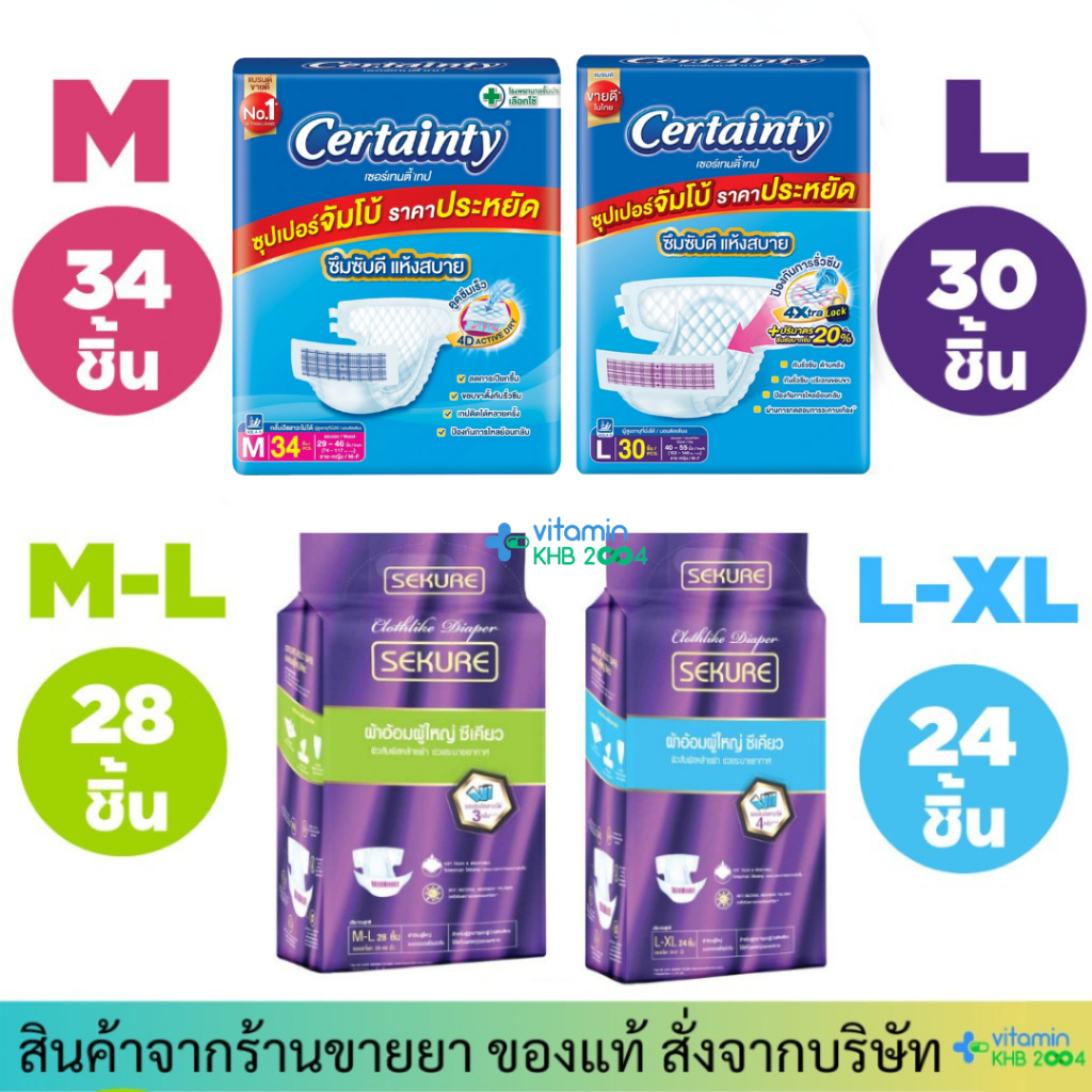 Certainty/Sekure Tape Adult Diapers CertaintyTape Pampers | Shopee ...