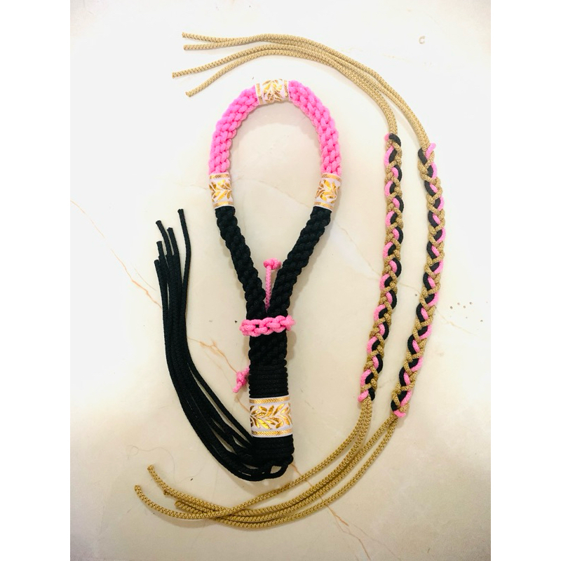 Auspicious Muay Thai Black Pink With Encrustra (White Gold Ribbon ...